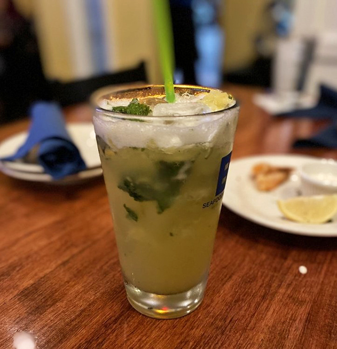 A mojito that looks like vacation in a glass. The kind of drink that makes you temporarily forget you have responsibilities waiting at home.