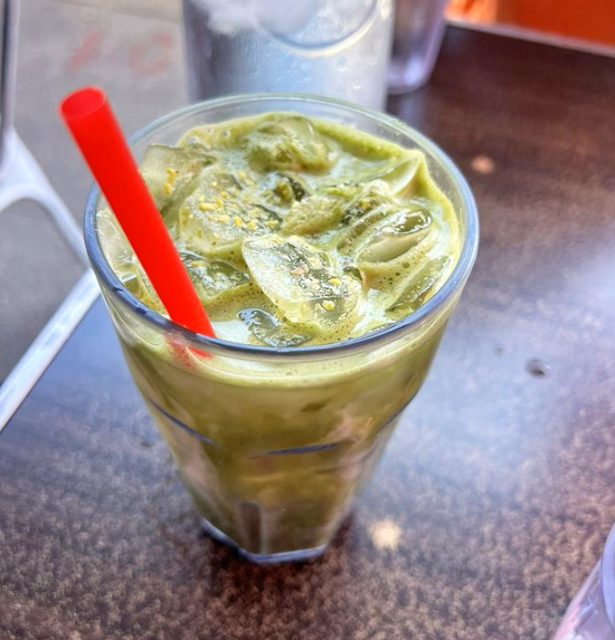 That pistachio matcha latte isn't just a drink—it's a mood-altering experience. The perfect companion for people-watching or existential breakfast contemplation.