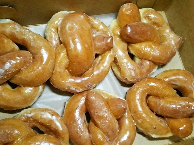 Glazed pretzel donuts twisted into submission. Whoever said "don't play with your food" clearly never experienced this magnificent rebellion against boring shapes.