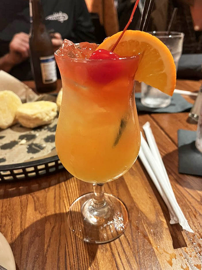 This sunset-colored cocktail isn't just a drink, it's vacation in a glass&mdash;the kind that makes you forget you have emails to answer.