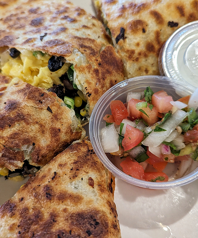This quesadilla and its fresh salsa sidekick are proof that breakfast has no borders when it comes to delivering morning happiness.