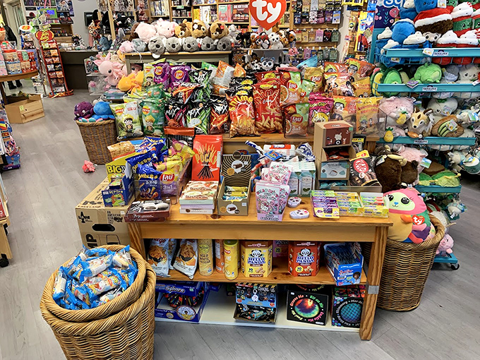 Snack heaven meets toy paradise in this sensory overload of treats and treasures. The perfect spot for bribing children into "just one more store."