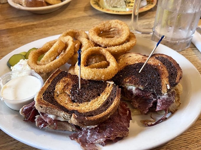 The Reuben: mankind's greatest achievement in sandwich engineering. The structural integrity alone deserves an award from MIT.
