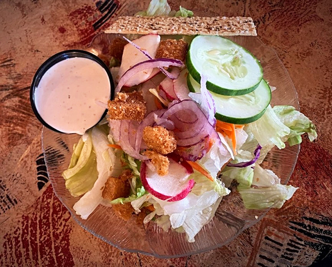 A salad that actually excites&mdash;crisp, colorful, and thoughtfully composed. That creamy dressing is the perfect finishing touch to this fresh ensemble.