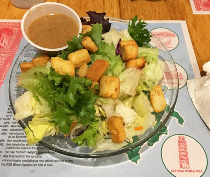 Even the salad gets special treatment&mdash;crisp greens, golden croutons, and dressing that doesn't come from a bottle with a ranch cowboy on it.