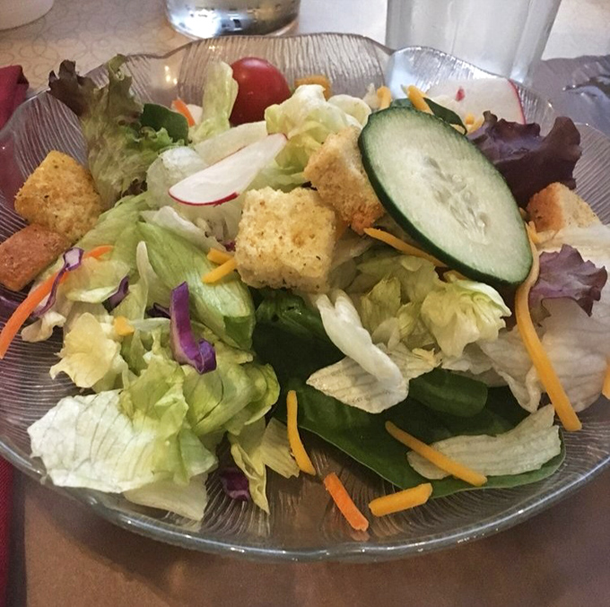 Fresh greens provide the perfect palate cleanser before diving into serious carnivorous business ahead.