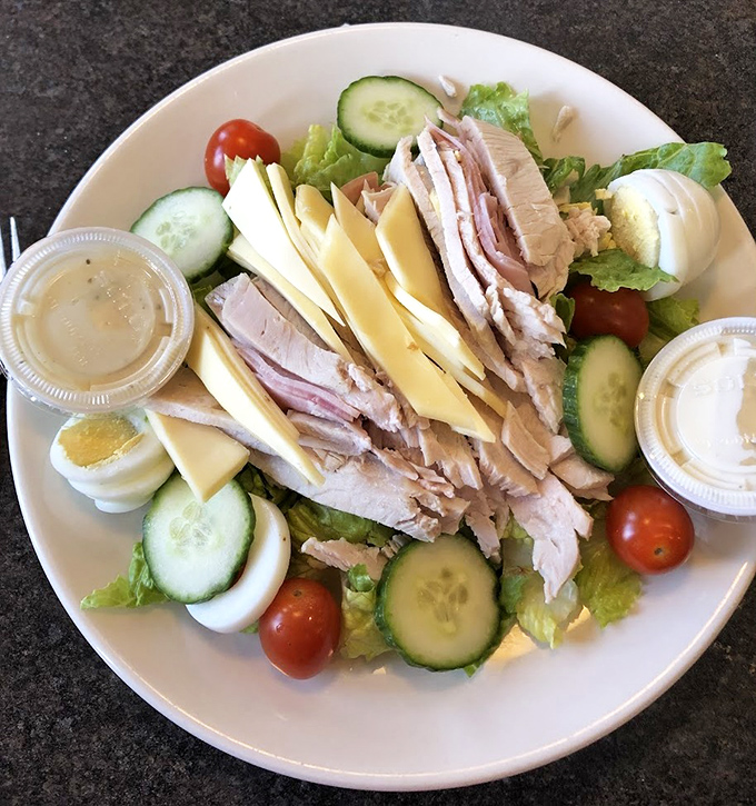 When you tell yourself "I'll just have a salad" but make it a chef salad with enough protein to fuel an Olympic athlete.