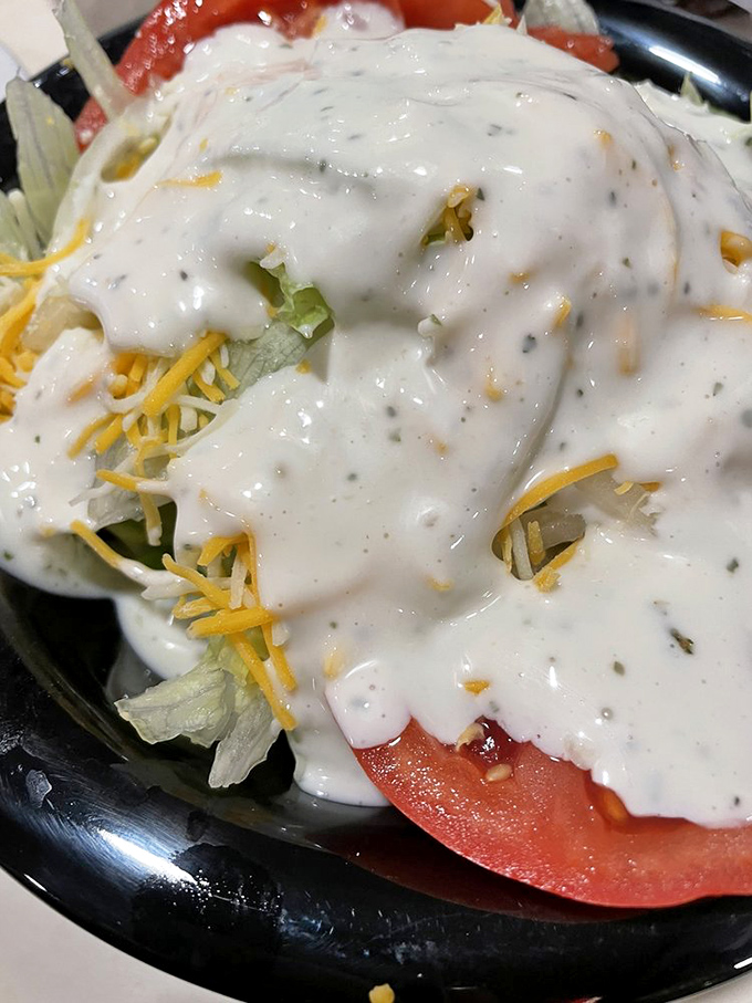 Even the salads here mean business. That ranch dressing isn't merely applied&mdash;it's been lovingly introduced to every piece of lettuce and cheese.