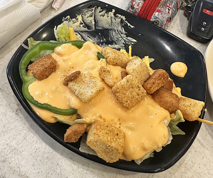 A salad that doesn't apologize for its cheese-to-lettuce ratio. Finally, a salad that understands what people really want.