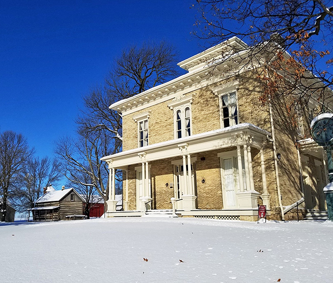 Winter transforms the Sheboygan County Museum into a snow-dusted postcard from the past, inviting visitors to step back in time.