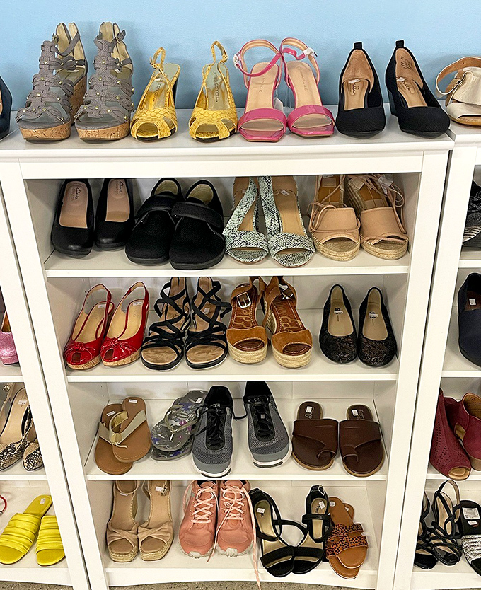 Footwear finds could outfit a small army, from sneakers to stilettos at thrift prices.