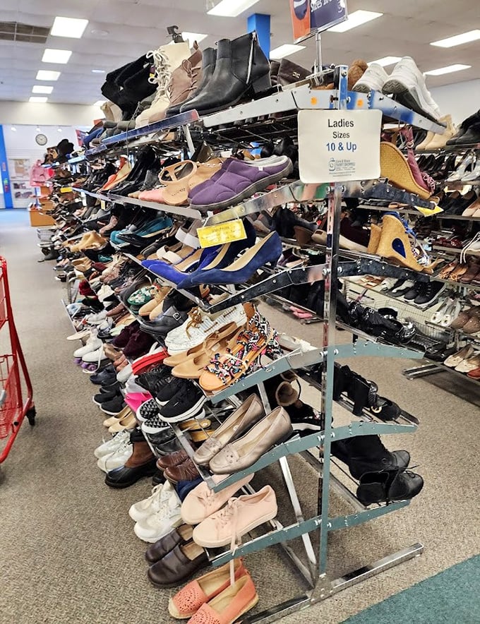 The shoe department rivals Imelda Marcos's closet, with footwear options organized by size so you can skip the "do you have this in a 10?" conversation.