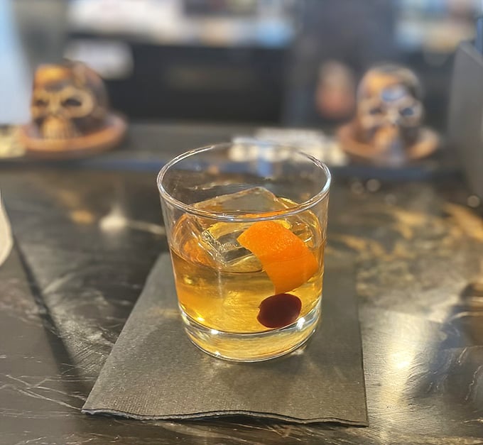Even the cocktails get the barbecue treatment here - this smoky old fashioned elevates happy hour considerably.