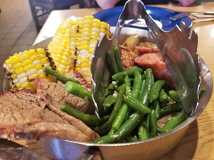 The Smokehouse Basket overflows with barbecue goodness that would make any cowpoke tip their hat appreciatively.