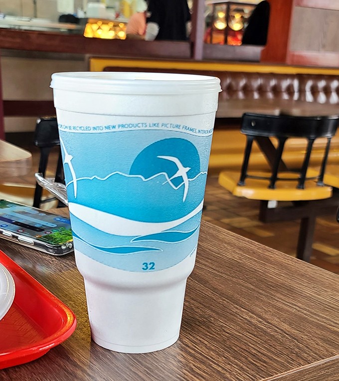 The quintessential American dining experience isn't complete without a proper fountain drink. That straw is your direct pipeline to refreshment.