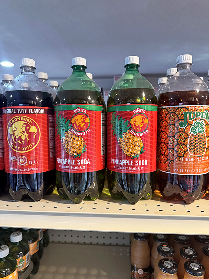 
The soda selection reads like a greatest hits album of American refreshment, with regional favorites that deserve their own fan clubs.