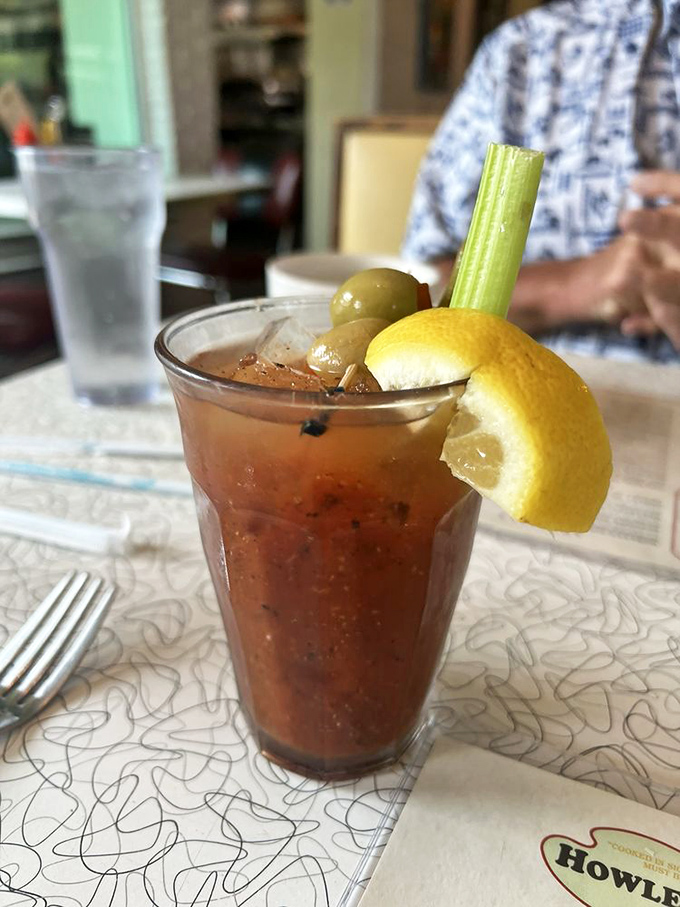 This Bloody Mary isn't just a drink&mdash;it's a meal with a kick, complete with the holy trinity of garnishes: celery, olive, and lemon.