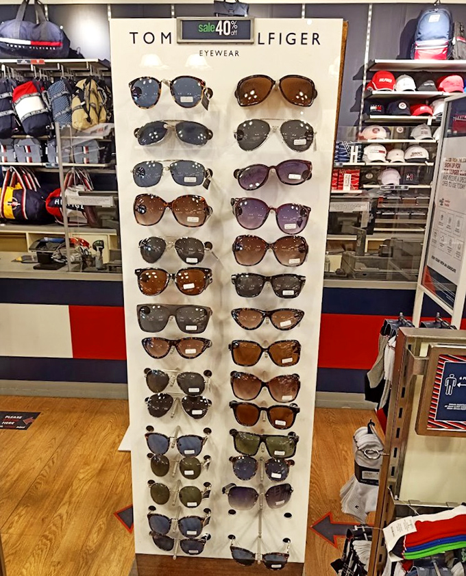 Tom Hilfiger's sunglasses display offers protection from both the sun and fashion faux pas, all at prices that won't throw shade at your budget.