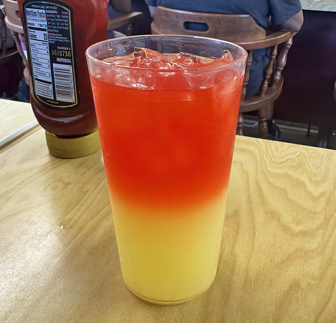 This layered lemonade isn't just a drink &ndash; it's a sunset in a glass, offering sweet relief from the California heat.