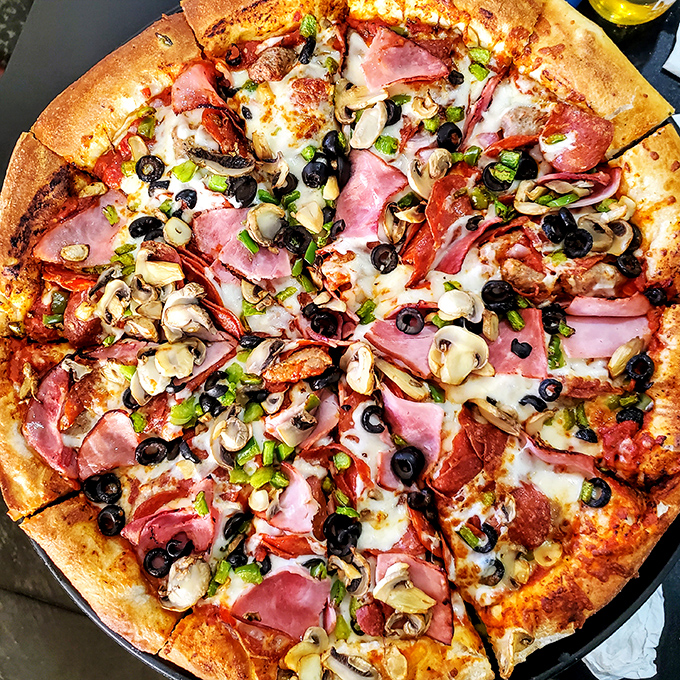 Pizza perfection in circular form! This loaded supreme pie proves that sometimes more is more&mdash;especially when it comes to toppings.