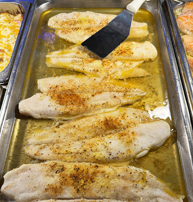 Delicate fish fillets bathed in butter and spices. Simple perfection that proves sometimes the least complicated dishes deliver the most satisfaction.