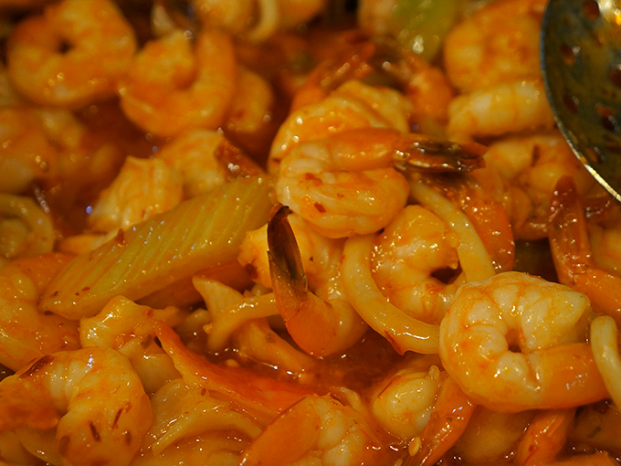 Sweet meets heat in this glistening shrimp stir-fry – proof that Chow Time's culinary reach extends well beyond American comfort classics.