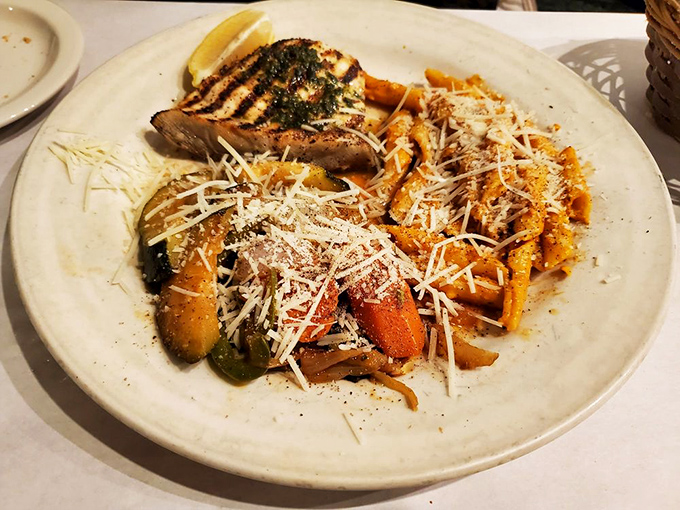 A plate that captures California on a dish&mdash;grilled fish, vibrant vegetables, and pasta that would make an Italian grandmother weep with joy.