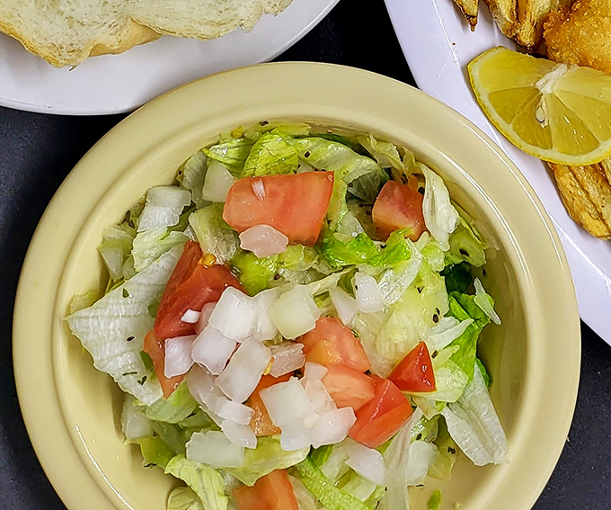 A fresh garden salad that proves vegetables don't need to be massaged, foam-infused, or deconstructed to be delicious. Sometimes simplicity wins.