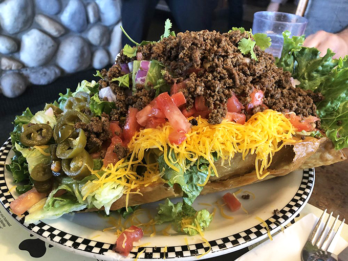 This taco salad isn't just a meal—it's an architectural achievement, with layers of flavor stacked higher than your weekend to-do list.