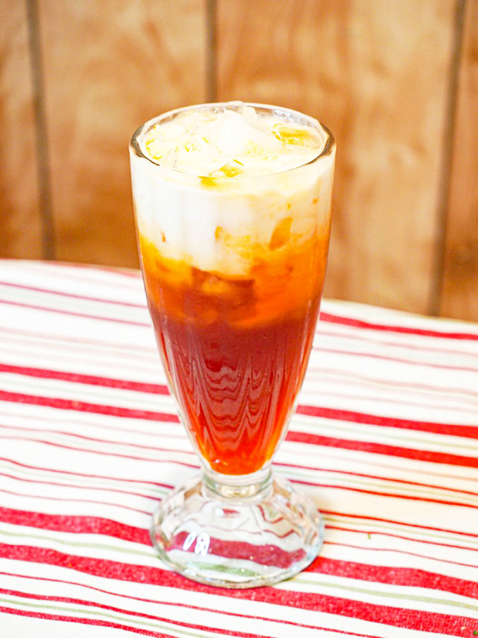 The Thai Iced Tea &ndash; a sweet, creamy amber elixir that cools the palate between spicy bites &ndash; is practically mandatory with any meal here.