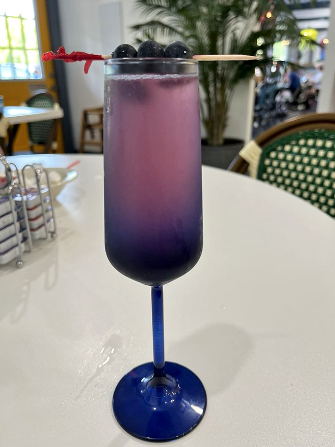 The Blueberry Bellini&mdash;where breakfast meets cocktail hour in a glass that's dressed better than most people on Sunday.