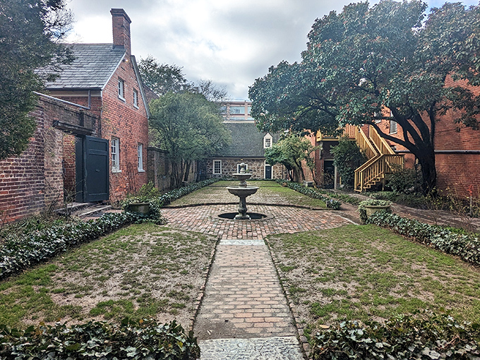 The Poe Museum's courtyard feels like stepping into a literary secret garden, where brick pathways lead to quiet corners perfect for contemplating the macabre.
