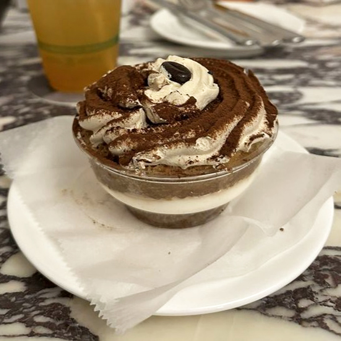 Tiramisu in a cup&mdash;because sometimes you need your coffee and dessert in one convenient package. Italian efficiency at its most delicious.