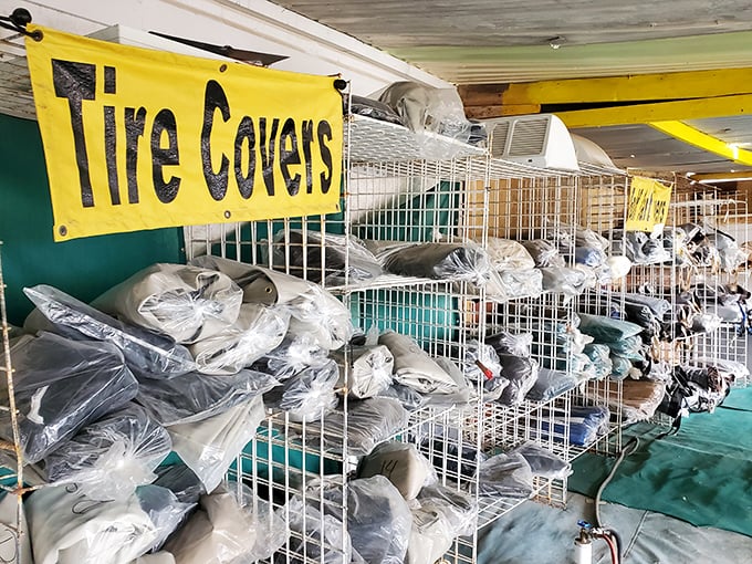 Not just tire covers, but mobile statements of personality&mdash;because in Texas, even your spare tire deserves to make a fashion statement.