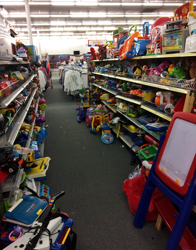 Toy paradise where childhood dreams get a second chance. That Fisher-Price garage you had in 1985? It's probably here. 