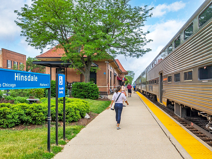 The Metra station&mdash;where commuters begin their daily migration to Chicago's concrete jungle before returning to their leafy sanctuary each evening.