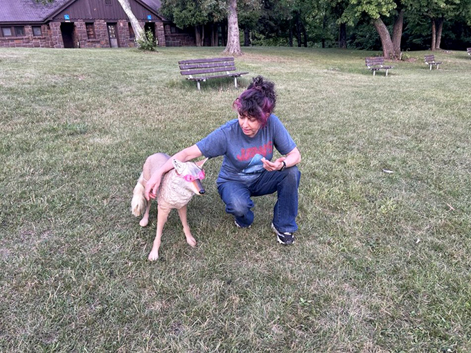 The park welcomes visitors of all kinds. Even four-legged friends appreciate the break from city sidewalks and fire hydrants.