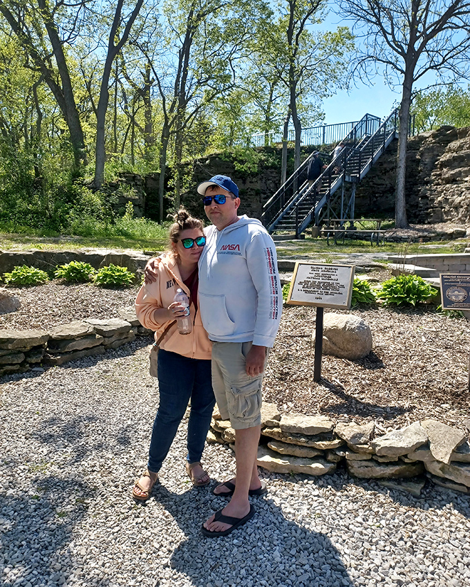Visitors experiencing that universal "wow" moment that happens when you realize you're standing before 30,000 years of Earth's handiwork.