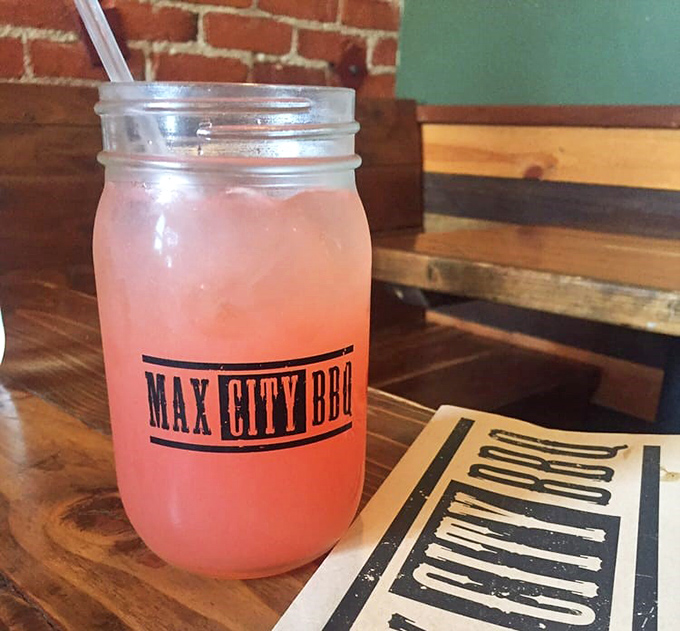 Their watermelon lemonade comes in a mason jar because regular glasses simply couldn't contain this much refreshing deliciousness.
