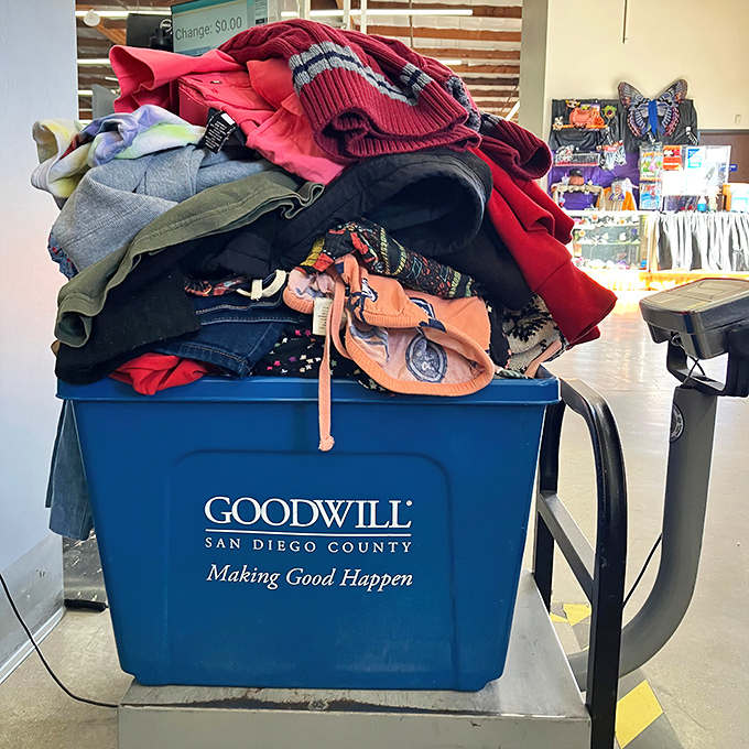 That moment of truth when your haul hits the scale &ndash; like a fishing weigh-in, but with cardigans.