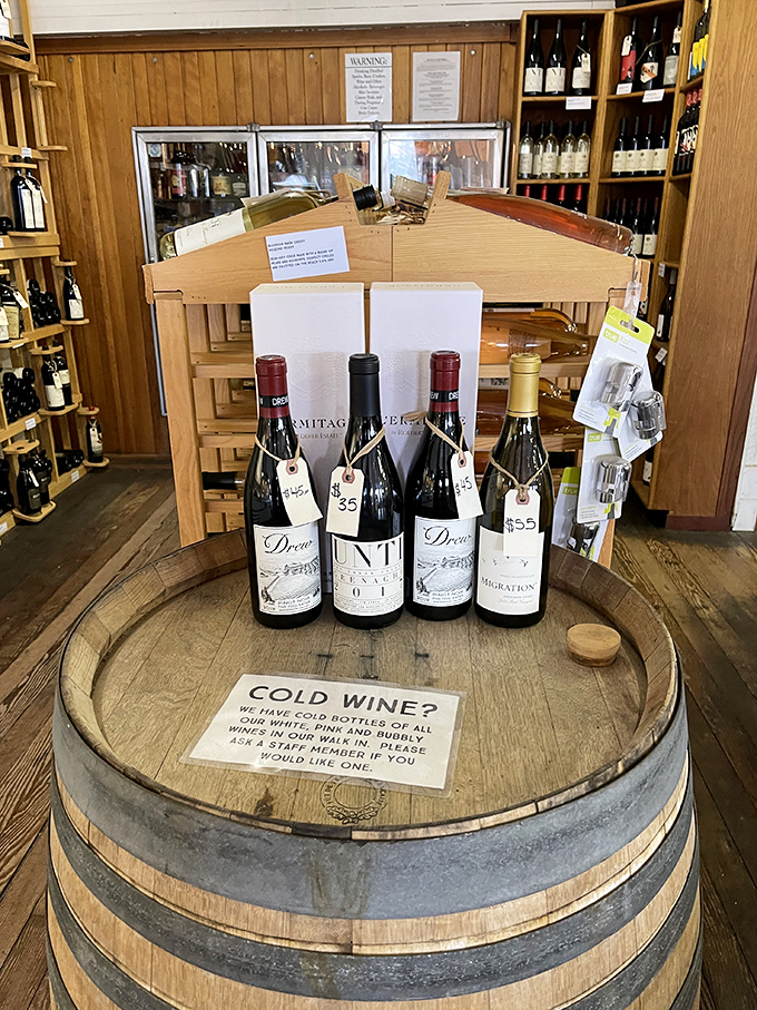 Local wines waiting patiently to complement your meal like the perfect supporting cast in a Broadway show.