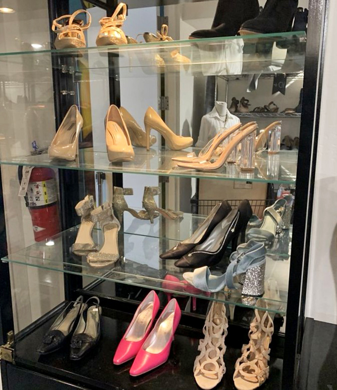 Cinderella had a fairy godmother; you have this glass case of designer heels at thrift store prices. The clock won't strike midnight on these deals.