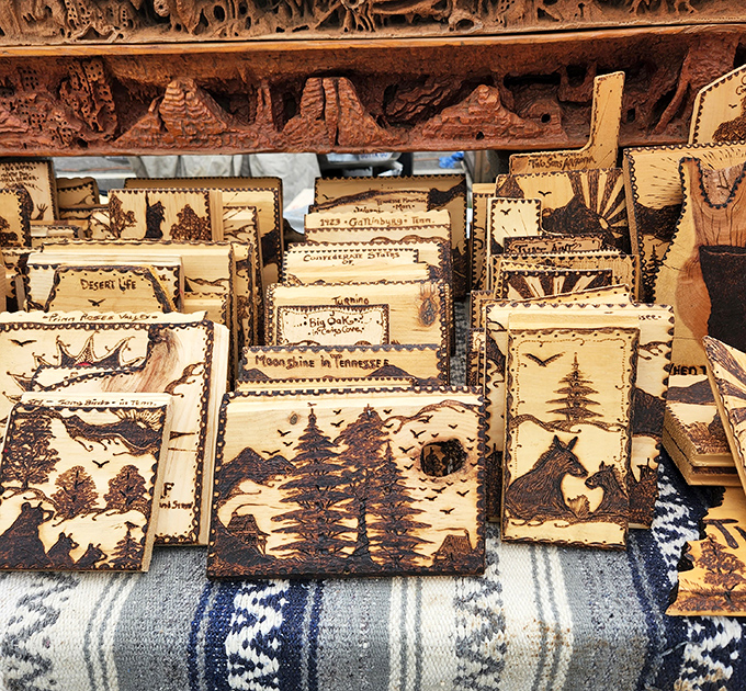 Artistry etched in wood captures Tennessee's mountain spirit. Each piece whispers stories of moonshine and misty mornings in the Smokies.