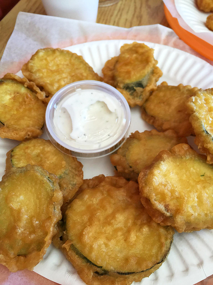 Fried zucchini: where vegetable meets vacation. These golden discs transform the humble garden staple into a crispy indulgence worth every calorie.
