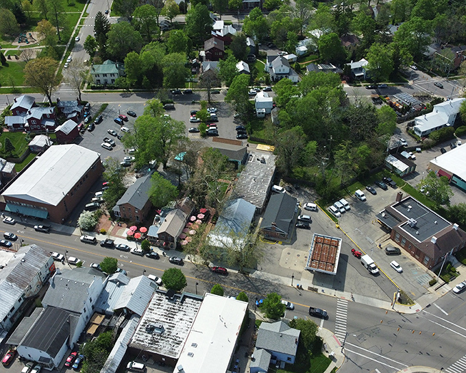 From above, Yellow Springs reveals itself as a perfect patchwork of small-town planning&mdash;where nature and architecture have been playing nicely for generations.