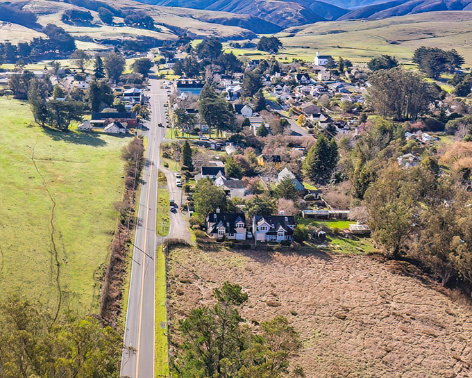 The road into Tomales cuts through golden hills like a ribbon, leading to a village that time politely decided to leave alone.