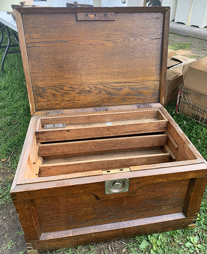 This wooden chest has more stories than your uncle after three Old Fashioneds. What treasures once hid in those hand-crafted compartments?