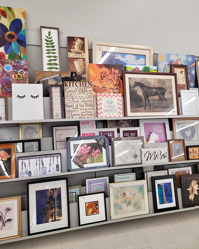 Wall art paradise! From inspirational quotes to landscapes, your blank walls are practically begging you to bring something home.