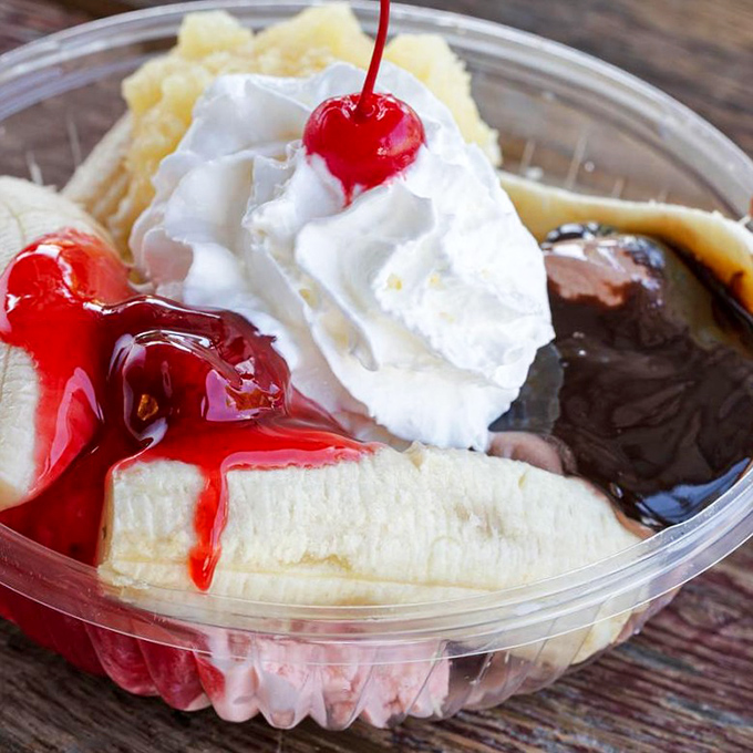 Because after all that smoke and meat, your inner child deserves a cherry-topped celebration.