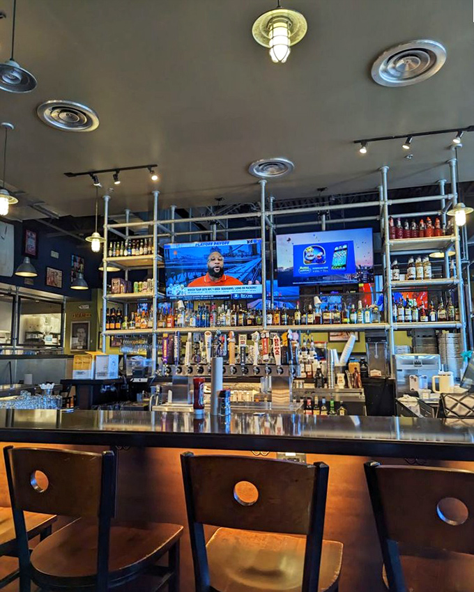 The bar at Bad Daddy's—where craft beer meets craft burgers. This liquid library of spirits stands ready to complement your culinary adventure.